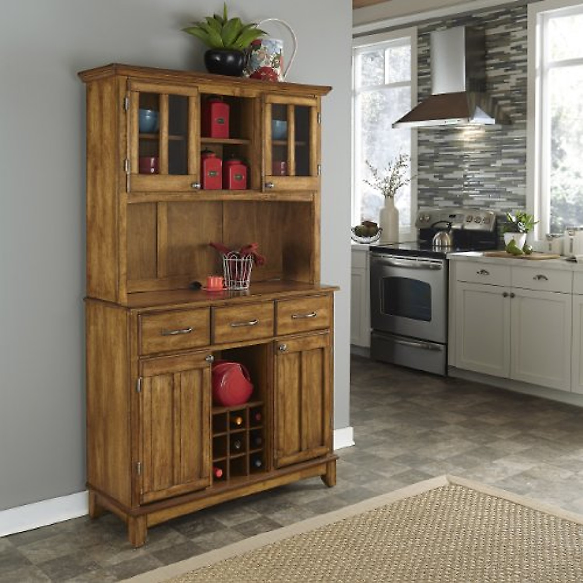 Buffet of Buffets Cottage Oak with Wood Top by Home Styles