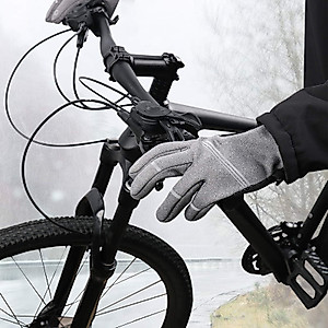 Winter Cycling Gloves for Men Women,Thermal Full Finger Bike Warm Gloves - Touch Screen Padded Bike Glove Water Resistant Windproof Anti-Slip for Running,Biking,Driving,Hiking,Mountaineering,Workout