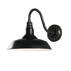 PEHUB Gooseneck Barn Wall Light Industrial Vintage Farmhouse Wall Lamp Indoor Porch Set Black Wall Sconce Lighting for Bathroom Outdoor Waterproof Decoration Aluminum E27 Fixture Exterior Light Fixtur