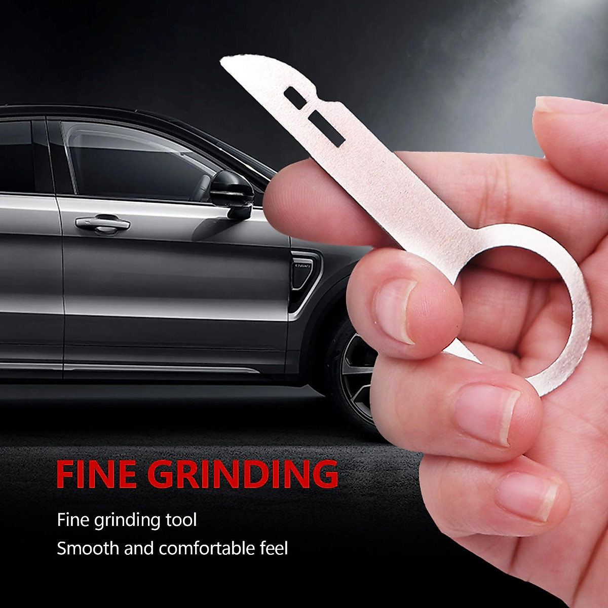 Sodcay 4 PCS Car Audio Key Removal Tool, Dashboard Removal Stainless Steel Non-Bending Easy-Grip Handle, CD DVD Host Key Removal and Assembly Tool, Universal for Most Cars Accessories (Silver)