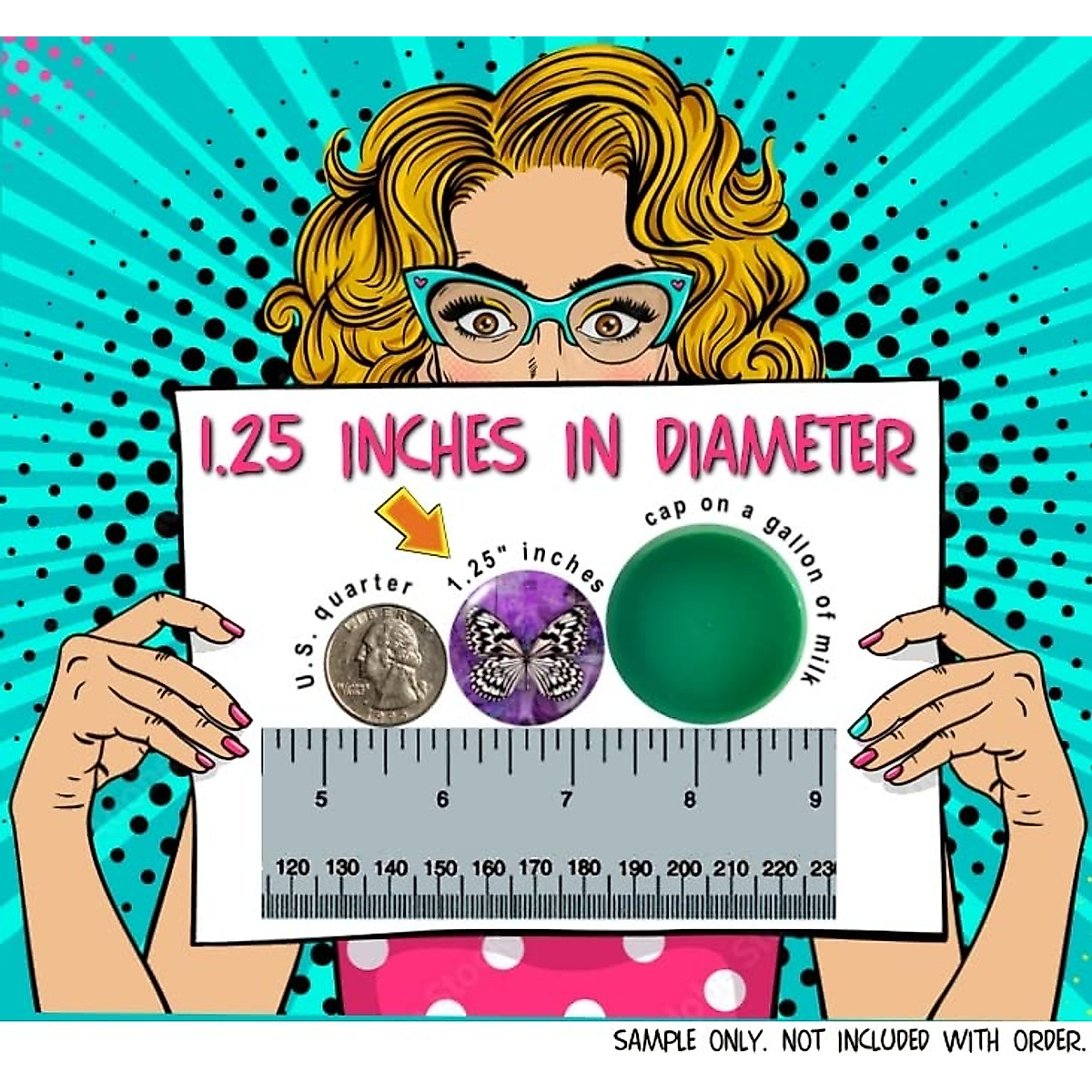 Red Cheerleader Buttons Pins