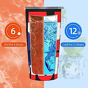 VKKOEWL Puerto Rico Flag Stainless Steel Insulated Tumbler 20 Oz Travel Water Bottle Coffee Mug Drink Cup With Lid Straw