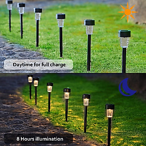 Dynaming 16 Pack Outdoor Solar Pathway Lights, Warm White LED Solar Powered Walkway Lights, Waterproof Landscape Decorative In-Ground Lighting for Garden Lawn Patio Yard Deck Driveway