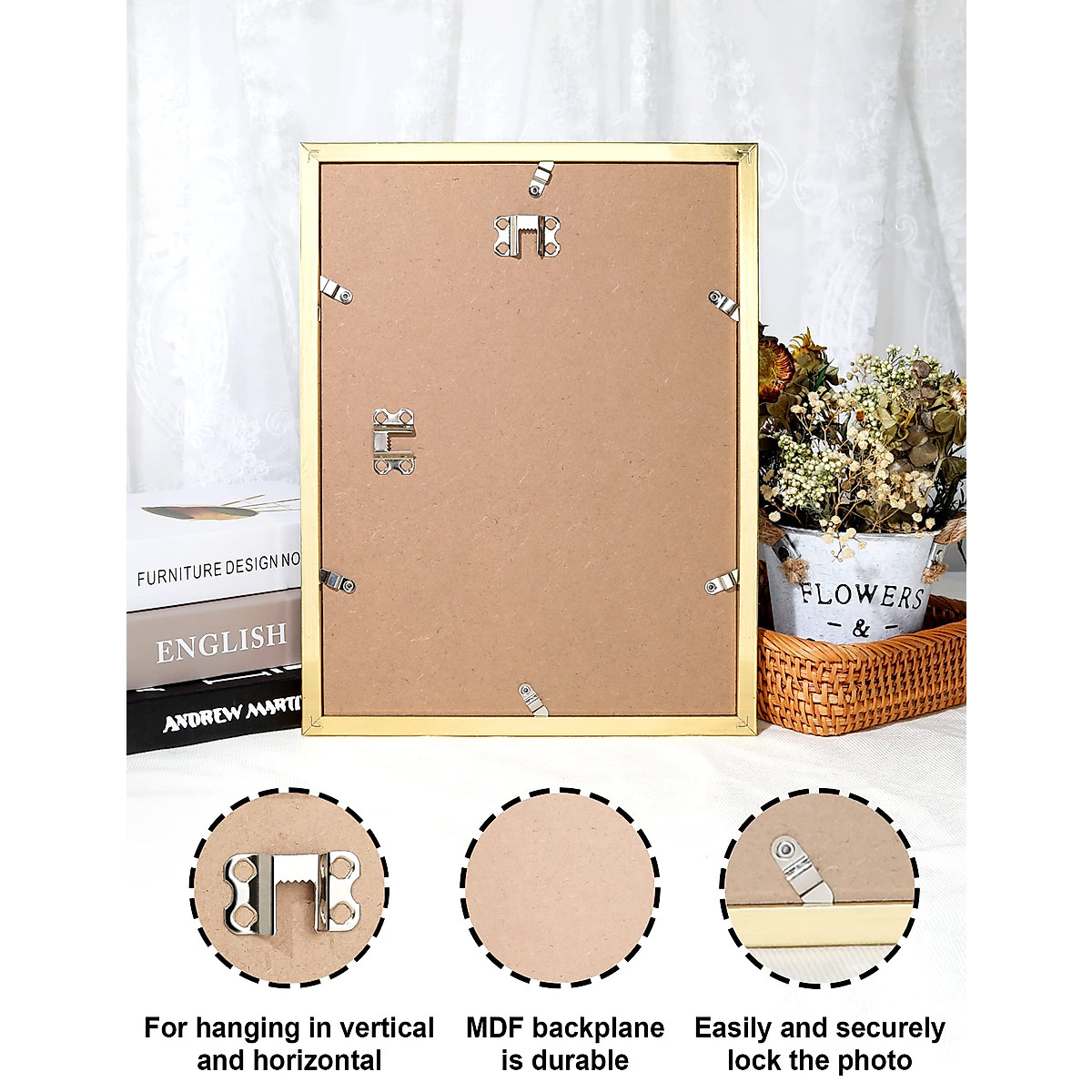 Annecy 11x14 Picture Frames (1 Pack, Gold), Simple Designed Photo Frame, For Pictures 11x14 for Wall Mounting, Classic Simple Home Office Decor