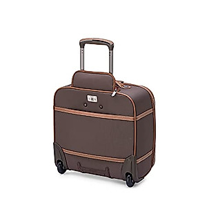 DELSEY PARIS Chatelet 2.0 Softside Luggage Under-Seater with 2 Wheels, Chocolate Brown, Carry on 16 Inch