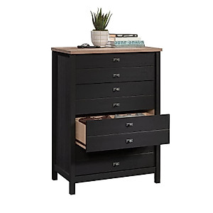 Sauder Cottage Road 4-Drawer Chest/Dresser in Raven Oak, Raven Oak Finish
