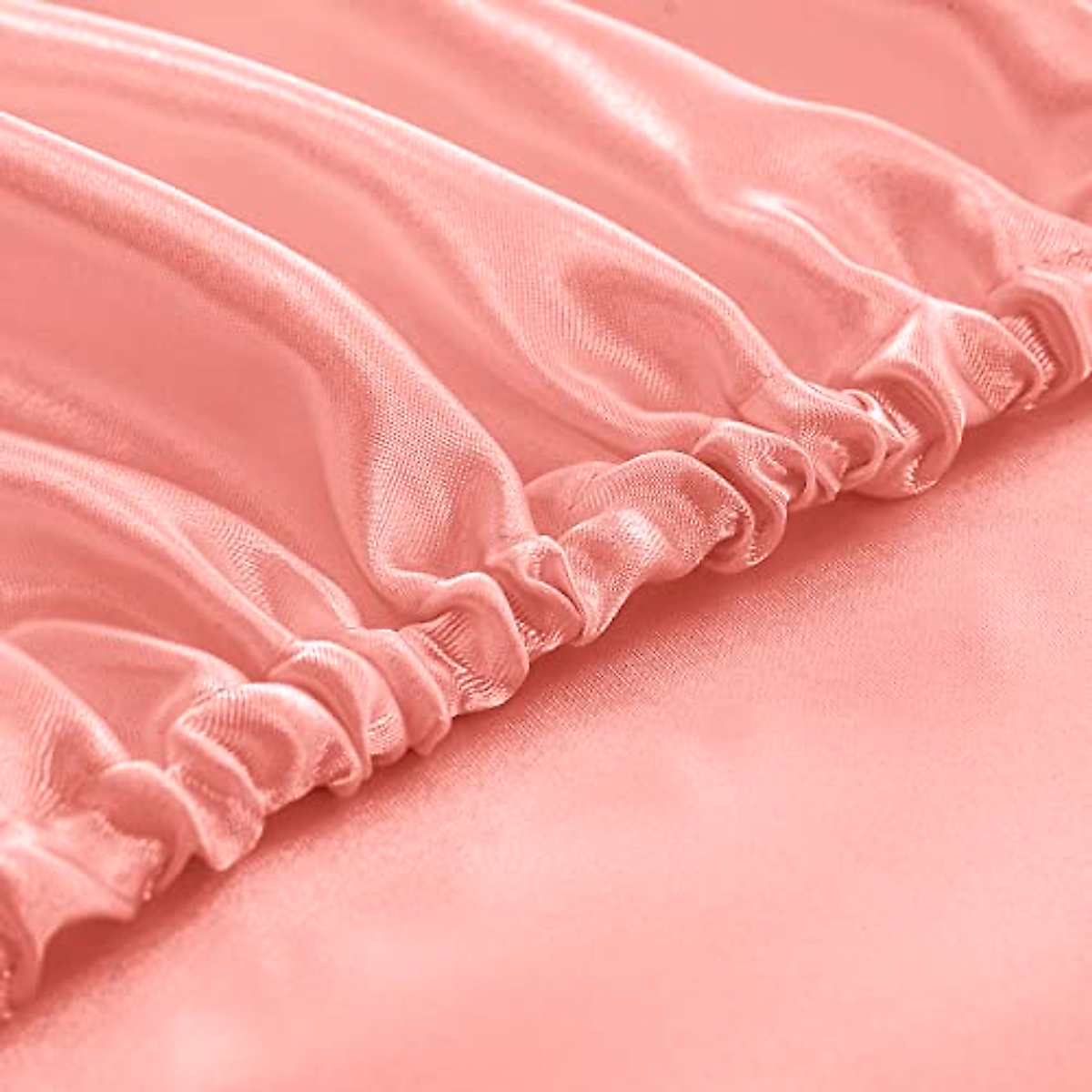 Homiest 3pcs Satin Sheets Set Luxury Silky Satin Bedding Set with Deep Pocket, 1 Fitted Sheet + 1 Flat Sheet + 1 Pillowcase (Twin Size, Rose Pink)