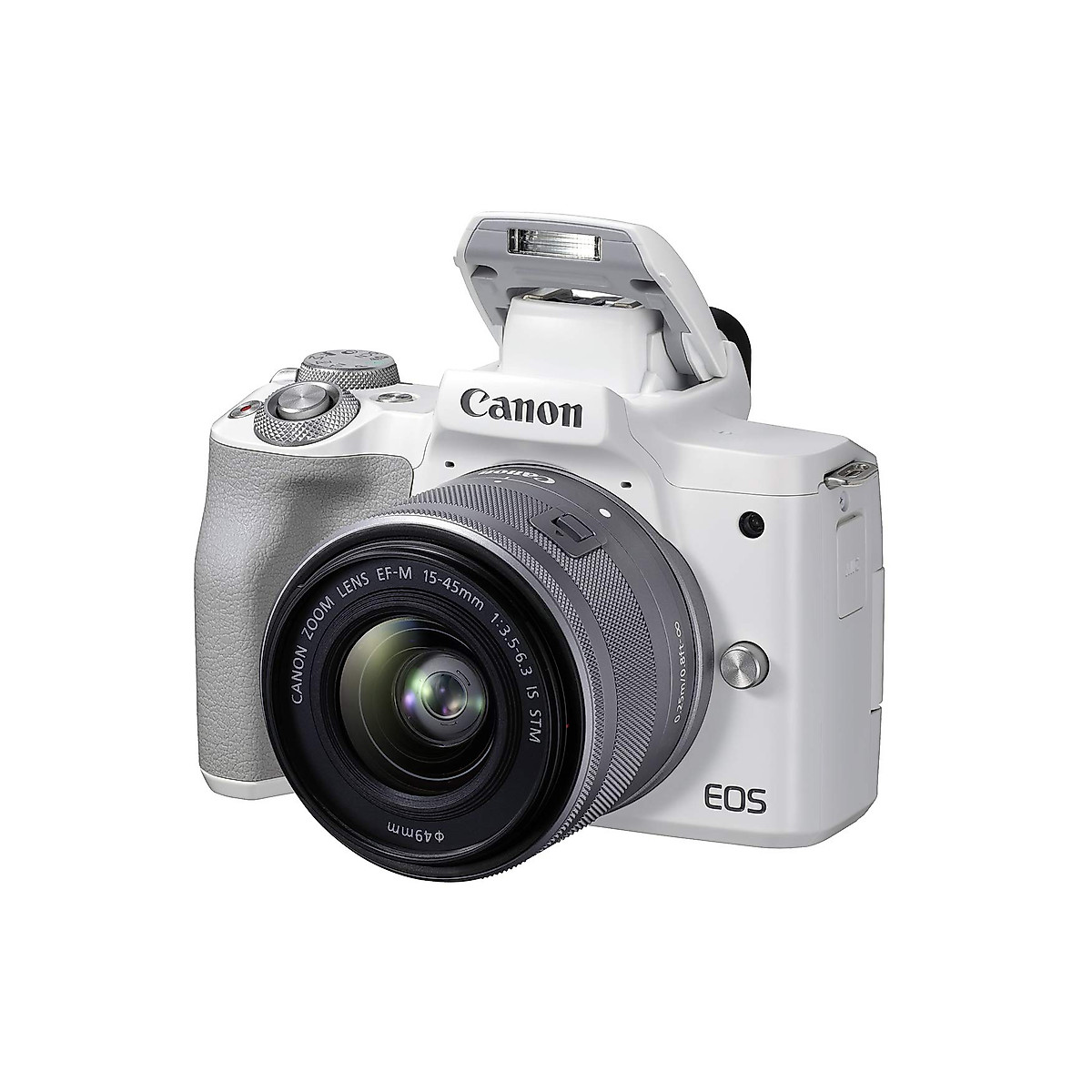 Canon EOS M50 Mark II + EF-M 15-45mm is STM Kit White (Renewed)