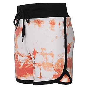Kids Girls Shorts Gym Sports Tie Dye Orange Print Summer Hot Pant Shorts 5-13 Yr