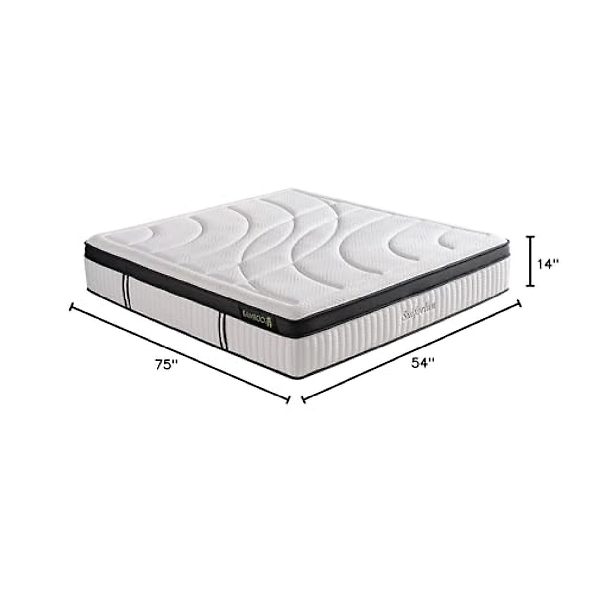 Suiforlun Full Size Mattress, 14 Inch Gel Memory Foam Hybrid Mattress with 7 Premium Layers, Euro Top Luxury Double Bed Mattress in a Box, Cooling Comfort & Pain Reilef, Medium-Firm