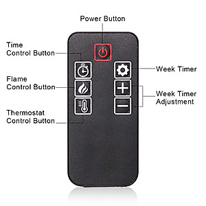 Winado 36'' Wall Mounted/Freestanding Electric Fireplace, Heat Adjustable, 3 Brightness Settings, 6 H Timer, Remote Control, Overheating Safety Protection, Fireplace Heater for Indoor Use, Black