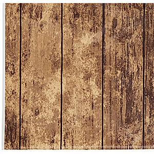 Creative Converting TABLECOVER PL 54" X 108" AOP BROWN Wood Grain Design Plastic Tablecloth, 54 x 108, Multicolor