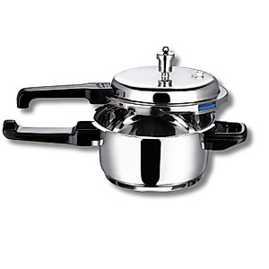 Vinod V-2L Stainless Steel Sandwich Bottom Pressure Cooker, 2-Liter,Silver,Medium