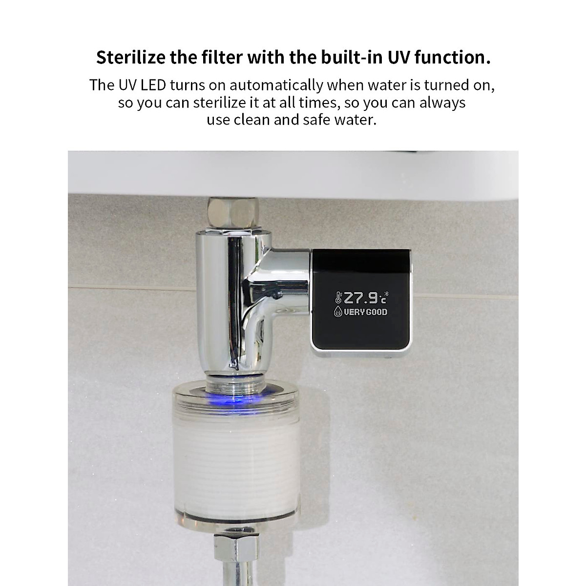 Water N Real-time water quality measurement & sterilizer, temperature measurement device, Shower faucet/water filter, IoT system through self-generation, korea shower solution - Pure Device