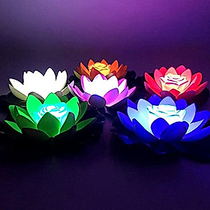 6 PC Lamp LED Floating Flower Lamps Lamps On Water Decoration Pool Decoration Swimming Garden Light Water Fountain