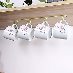 Fvstar 3pcs Mug Rack Under Cabinet,Mugs Holder Under Shelf,Coffee Mugs Hooks Under Cabinet,Coffee Cups Hanging Racks,Organizer Display Hooks for Mugs,Coffee Cups and Kitchen Utensils,Black