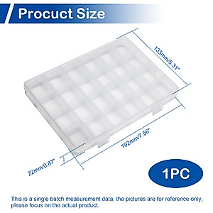 MroMax Fixed 24 Grids Clear Plastic Organizer Box Container Craft Storage, PP Organizer Box for Beads Organizer Art DIY Crafts Jewelry Fishing Tackles