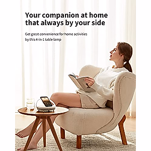 LED Night Light, EZVALO Music Bedside Lamp with Wireless Charger, 4 in 1 Touch Lamp, Portable Bluetooth Speaker, Phone Holder, Dimmable Wireless Charging Lamp Birthday Gifts for Women, Men, Dad, Mom