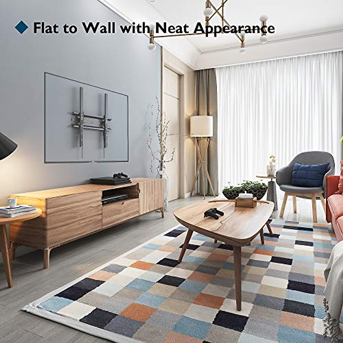 BONTEC Low Profile Tilt TV Wall Mount for 23-60 inch LCD LED OLED TVs, Ultra Slim TV Wall Bracket Loading Capacity 99LBS, Max.VESA 400x400mm