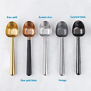 Easyworkz Stainless Steel Long Hollow Handle Coffee Scoop,7g Measuring Spoon for Ground Coffee and Loose Leaf Tea, Brushed Silver