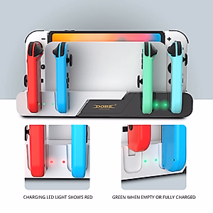 ECHZOVE Joy Cons Charging Station, Switch OLED Controller Charger White, Remote Charger Compatible with Switch and Switch OLED