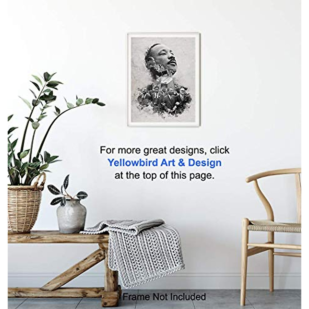 Dr Martin Luther King, MLK, Civil Rights Art - African American Wall Decor, Decoration for Living Room, Bedroom, Office - Gift for Black History Month - UNFRAMED Black Lives Matter Poster Print Photo