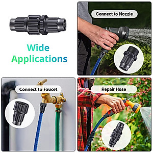 ECODESEO Expandable Garden Hose Repair Kit, Plastic Flex Hose Repair Kit, Male and Female Hose End Repair Fittings/Connector, 4 Pack