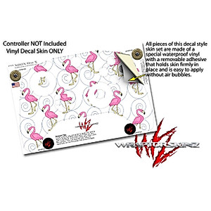 WraptorSkinz Decal Vinyl Skin Wrap compatible with XBOX One S/X Controller - Flamingos on White (CONTROLLER NOT INCLUDED)