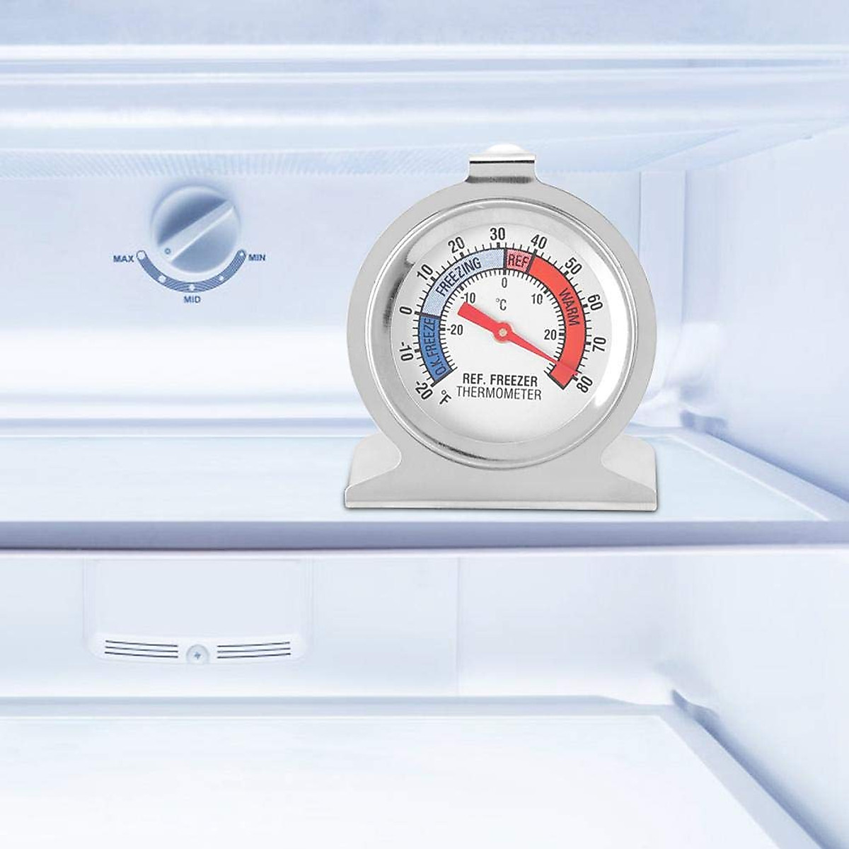 Stainless Steel Large Dial Freezer Refrigerator Thermometer Temperature Gauge Tool Kitchen Tool Accessory