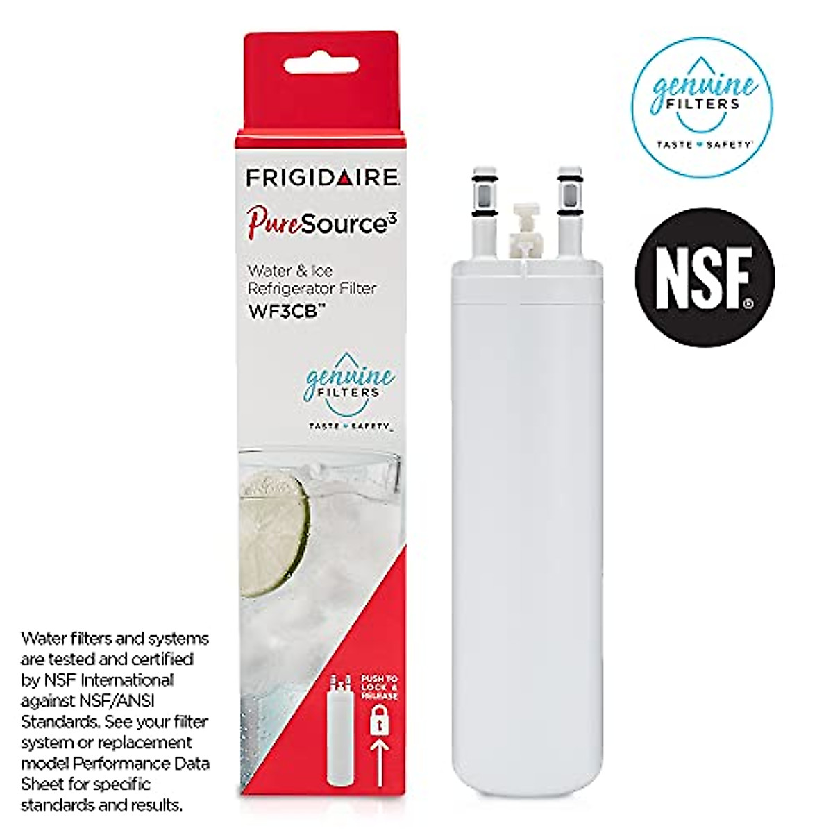 Frigidaire WF3CB Puresource3 Refrigerator Water Filter , White & FRPFUAF1 PureFresh Universal Refrigerator Air Filter