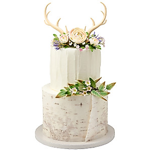 DecoSet® ANTLERS CREATIONS Cake Topper for Birthdays and Parties, DecoPac Cake Decorating 2-Pc Decorations Set