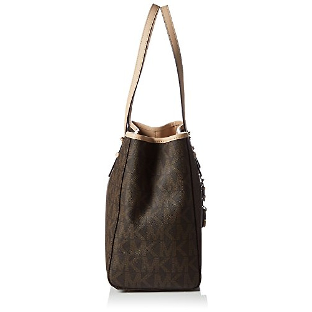 Michael Kors Jet Set Large Signature Travel Brown Tote Handbag 30T3GTVT7B-200