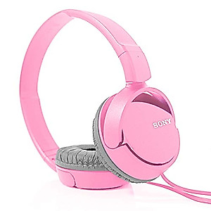 SONY Wired Over Ear Best Stereo Extra Bass Portable Foldable Headphones Headset for Apple iPhone iPod/Samsung Galaxy / mp3 Player / 3.5mm Jack Plug Cell Phone (Rose)