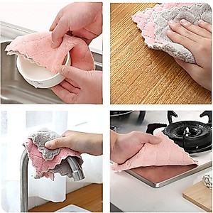 24 Pack Kitchen Cloth, Microfiber Dish Towels Washcloths, Super Absorbent Coral Velvet Dishtowels, Premium Cleaning Cloths,Non-Stick Oil Quick Dry Dish Towels, Soft Tea Towels, Table Cleaning Cloths.