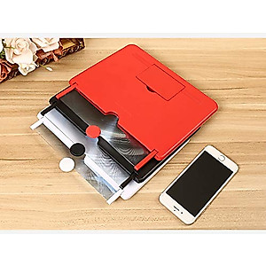 siduater 10" Screen Magnifier, 3D HD Smart Phone Magnifier Projector Screen for Movies, Videos, and Gaming – Foldable Phone Stand with Screen Amplifier, Supports All Smartphones, Red
