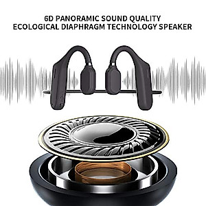 ALOVA Bluetooth Headphones with Mic, Open Ear Headphones Bluetooth 5.0 Sport Headset Waterproof IPX5 Ultra-Lightweight 18 Grams 6D Sound HD Phone Call (Black)