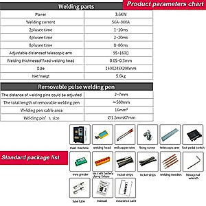 RCBDBSM 3.6 KW Pulse Spot Welder 0.2mm Pure Nickel Battery Welding Machine Magnetic Detachable Telescopic Arm Battery Spot Welder for 18650 14500 Lithium Battery Pack Building