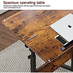 KOUPA Height Adjustable Mobile Standing Desk 16×24 in,360° Flip Desk Stand Desk Home Office Table Standing Desk for Small Space Offices,Easy to Assemble(Adjustable Height: 32in-47in)