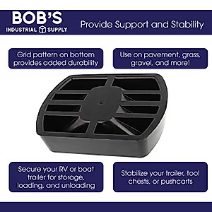 BISupply Trailer Wheel Chock for up to 6in Caster Wheel - 1pc Rubber Boat and RV Jack Block Jockey Trailer Wheel Dock