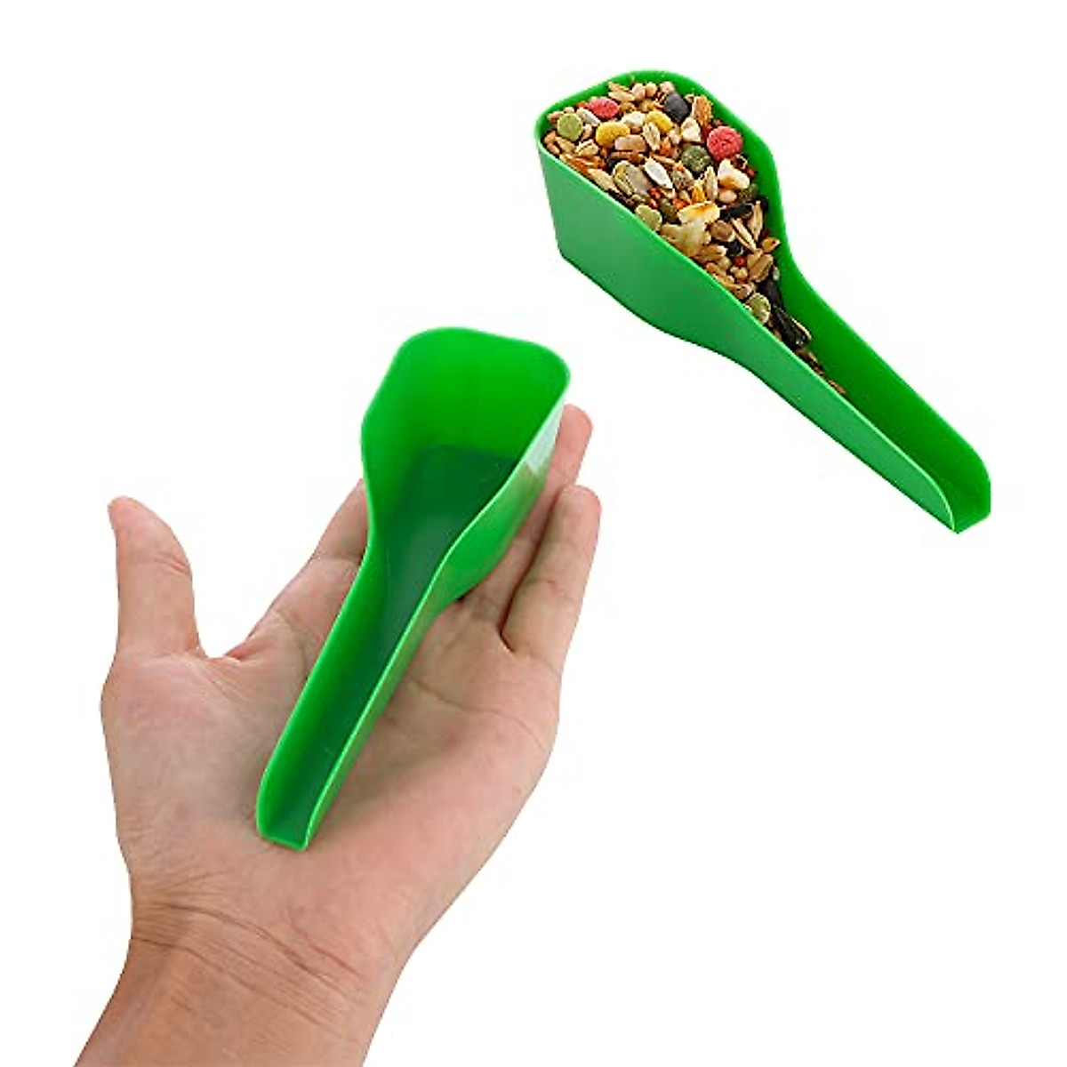 2 Pcs Bird Plastic Double Slot Feeder, Pigeon Food and Water Feeder Cup, Cage Standing Frame Feeder with 2 Plastic Food Spoon