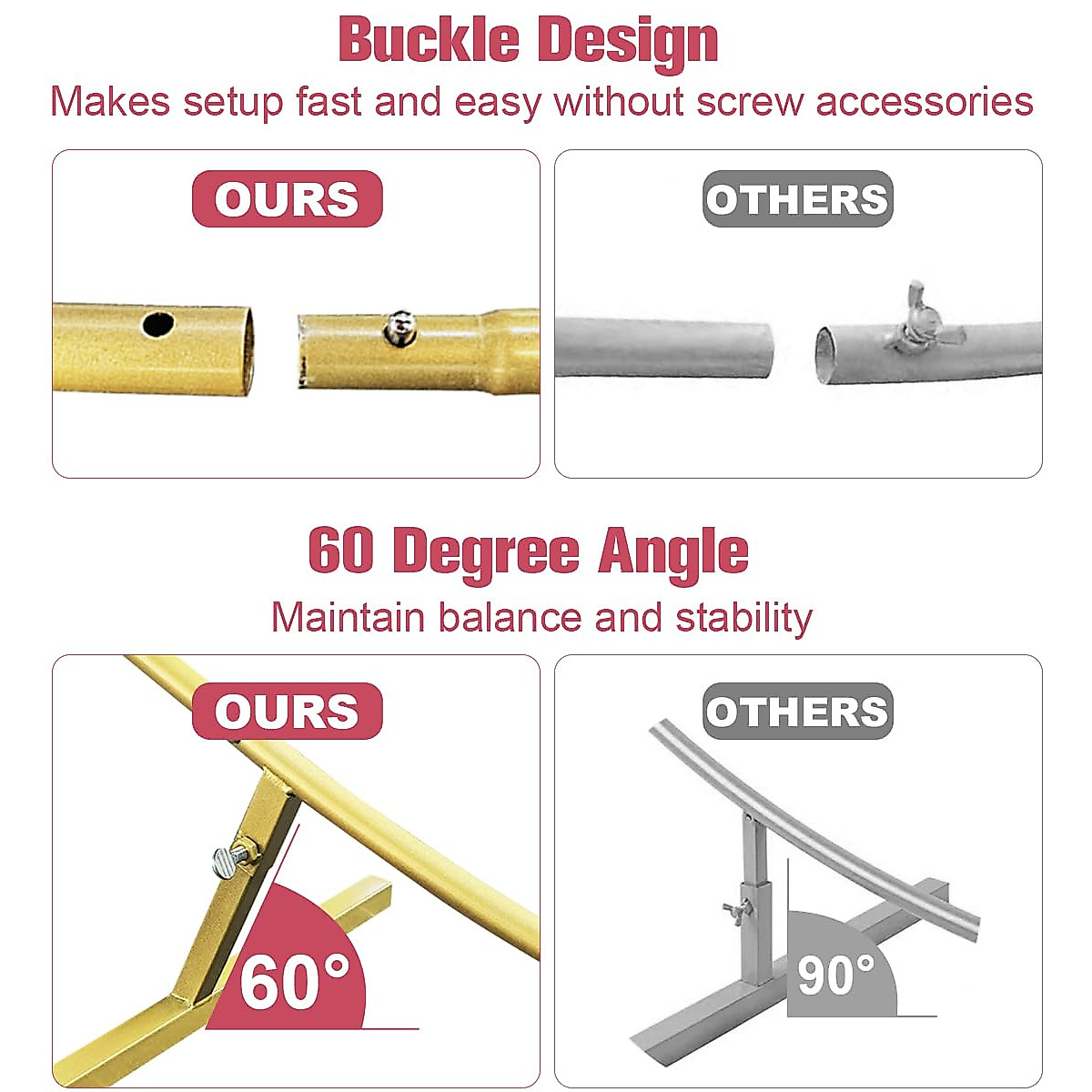 AnBaiMei 7 Ft Round Wedding Arch Stand with Metal Base for Flower Balloon Decoration, Circle Backdrop Stand Frame for Ceremony, Birthday Party, Baby Shower, Gold