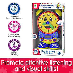 The Learning Journey Telly The Teaching Time Clock - Electronic Analog & Digital Time Telling Aid with Two Quiz Modes & Night Light - Telling Time Teaching Clock - Award Winning Toys