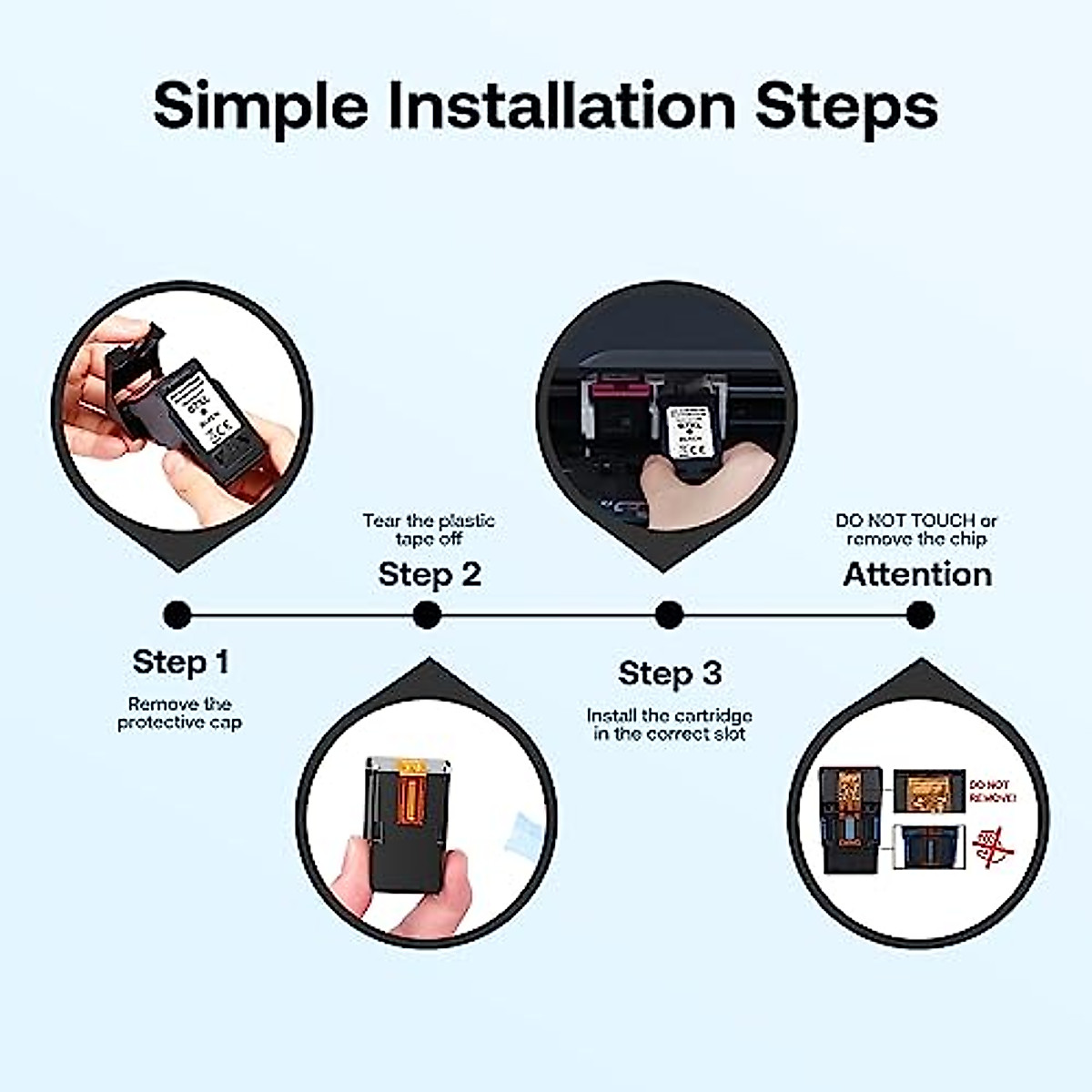 67XL Ink Cartridges Combo Pack Replacement for HP 67 XL High Yield Remanufactured for Envy 6055e 6055 6052 6075 Envy Pro 6455e 6455 6475 6452 6458 DeskJet 4155 2755e 2755 4052 (1 Black, 1 Tri-Color)