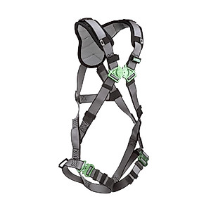 MSA 10194630 V-FIT Full Body Safety Harness - Size: Medium, D-Ring Configuration: Back, Quick Connect Leg Straps, With Shoulder Padding, Full Body Harness
