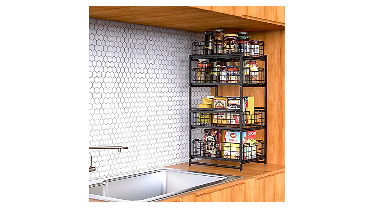 Under Sink Organizer | Sliding & Stackable Cabinet Storage