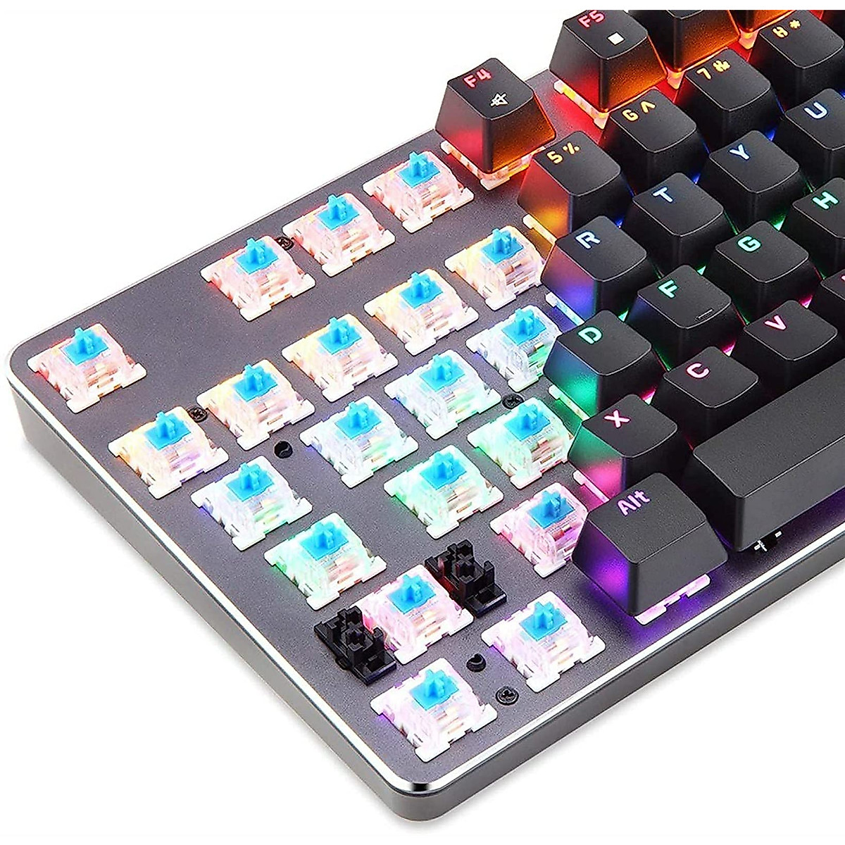 XYLXJ RGB Compact Gaming Keyboard, USB Wired 104 Keys Gaming Keyboard LED Backlit Gaming Keyboard for Laptop PC Computer Game and Work