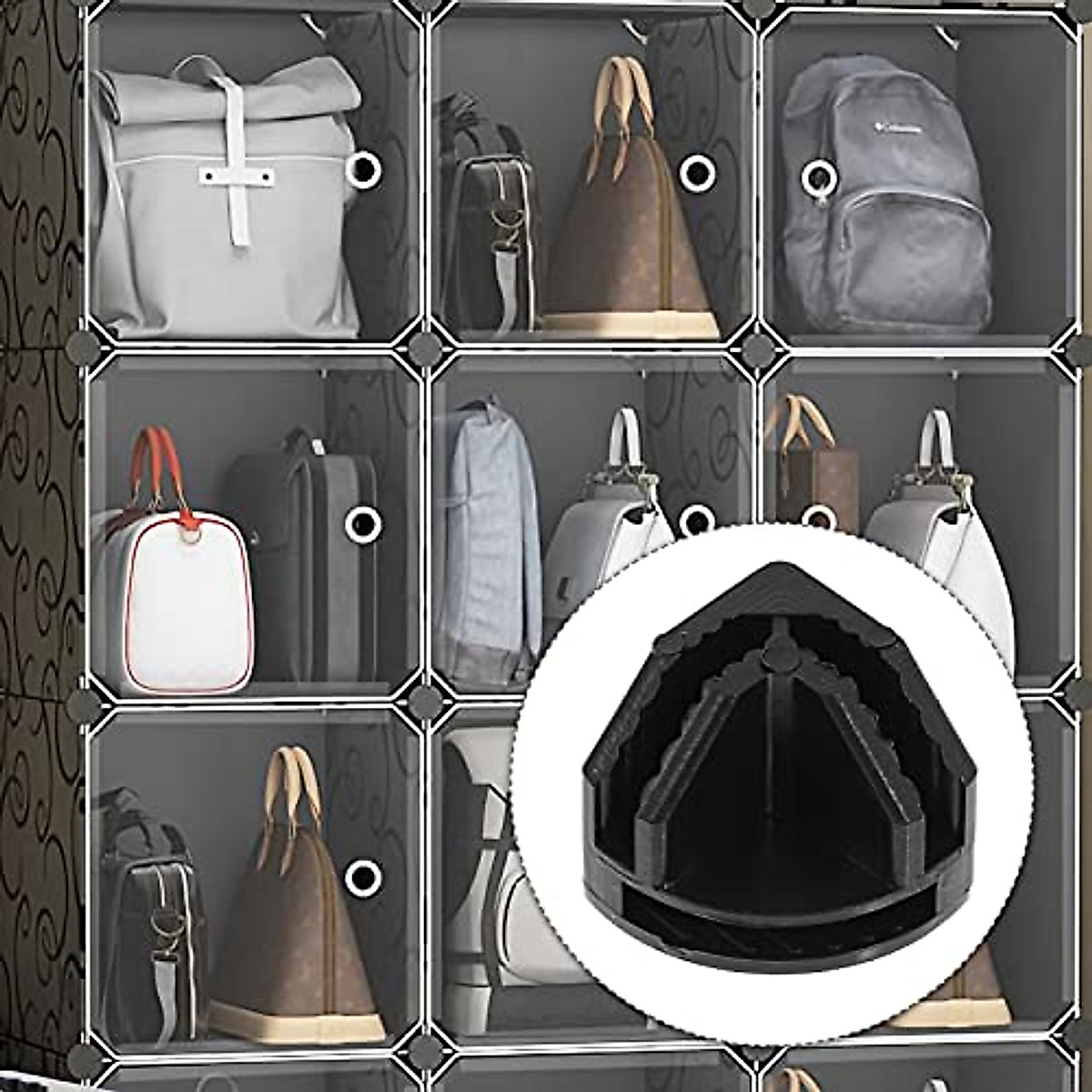 ARTIBETTER 20Pcs Cube Organizer Connector Plastic Cube Connector Wire Cube Connectors Closet Storage Organization (Black)