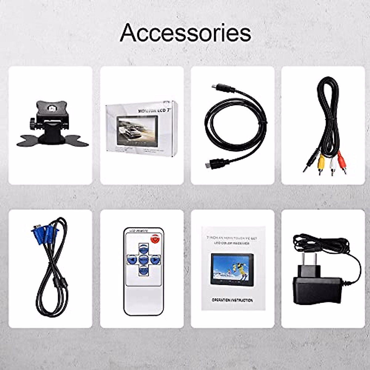 OSCY 7 inch Portable Small HDMI Monitor HD VGA Monitor,Small LCD HDMI Monitor Mini Screen 1024x600,for Mac Mini/Mini/TV/Raspberry PI/Camera/Gaming,with Speakers Earphone Jack