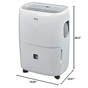 TCL Home Smart 50 Pint Dehumidifier, 4,500 Sq. Ft, App & Voice Control, Set Up in Minutes, Easy Maintenance, Basements, Bedrooms (50D91), White