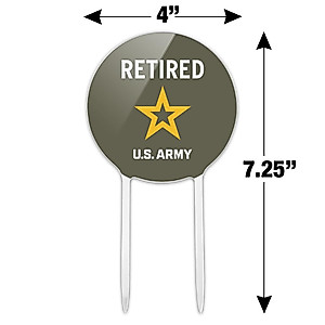 Acrylic U.S. Army Retired Logo Cake Topper Party Decoration for Wedding Anniversary Birthday Graduation